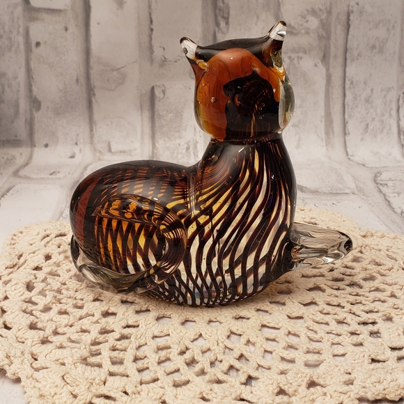 Accents | Amber Glass Cat Paperweight | Poshmark